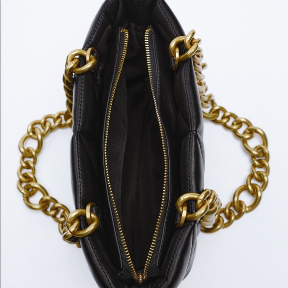 Zara | Bags | Zara Quilted City Bag With Gold Chain Strap | Poshmark